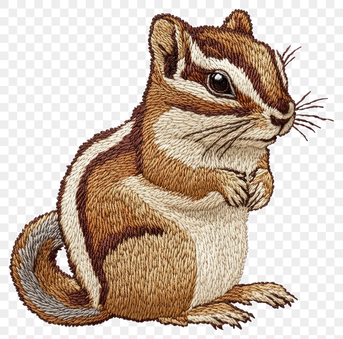 PNG Chipmunk embroidery style animal | Premium PNG - rawpixel