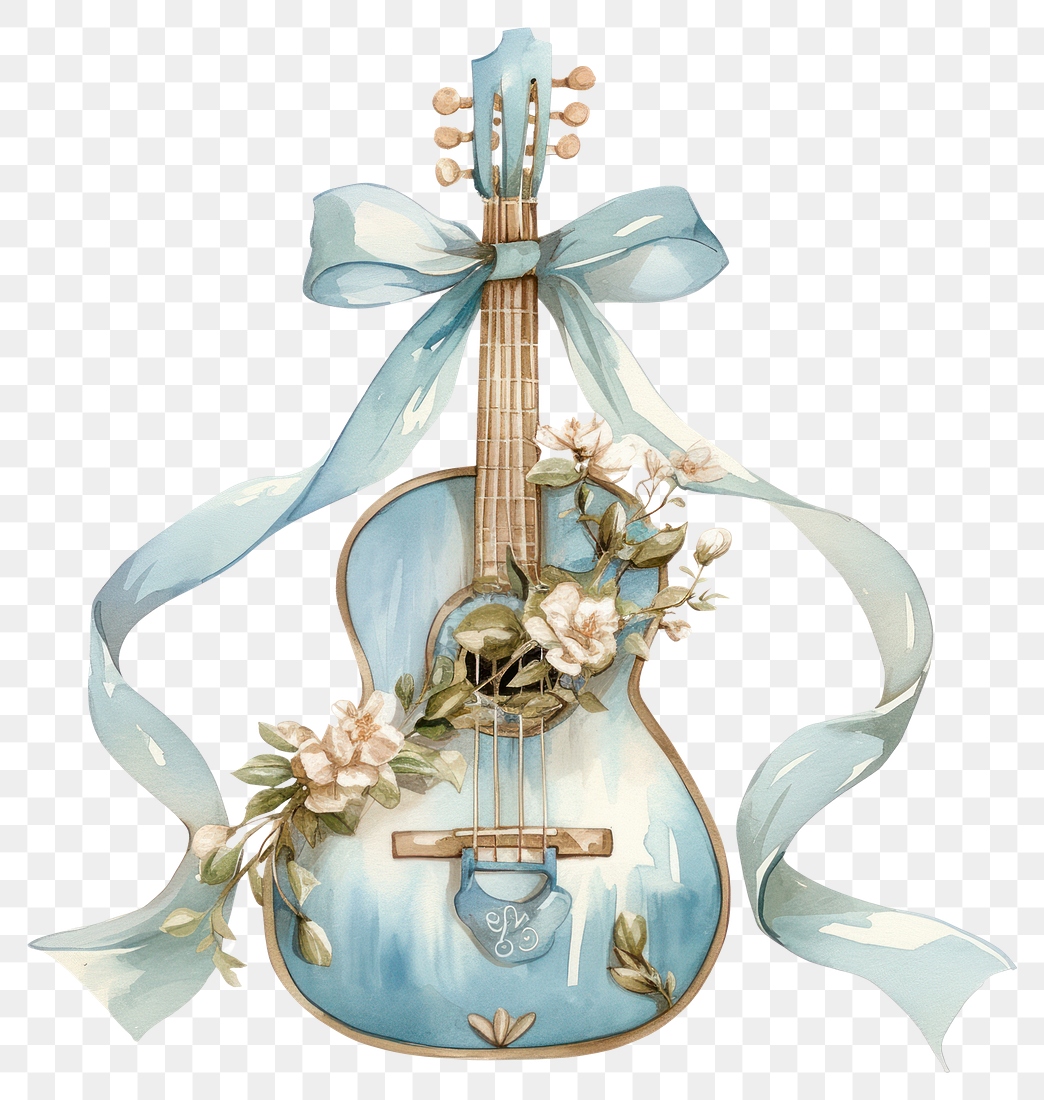 PNG Blue coquette guitar illustration | Premium PNG - rawpixel