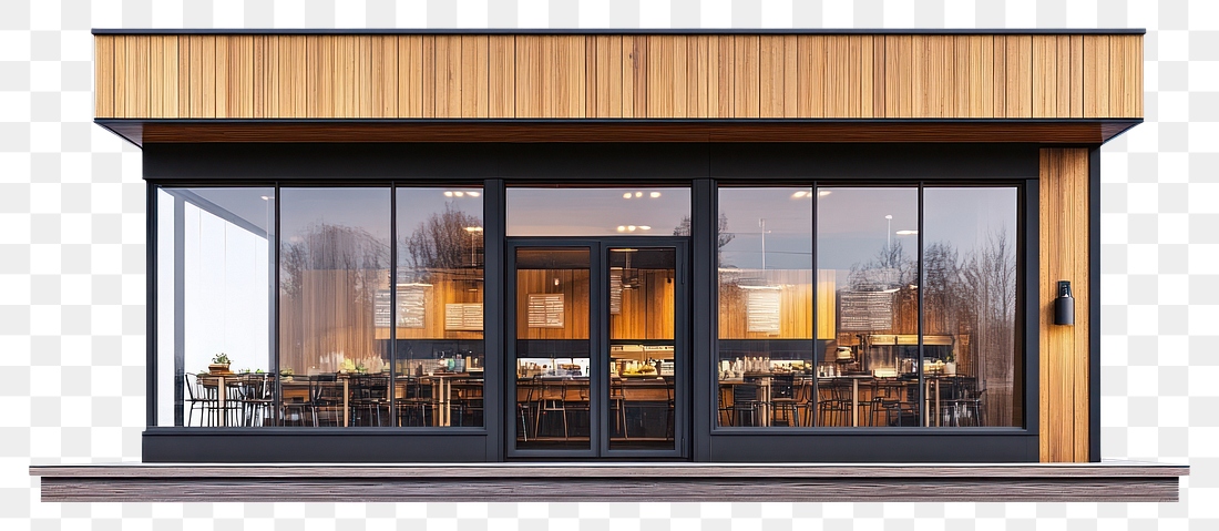 PNG Modern wooden cafe facade | Free PNG - rawpixel