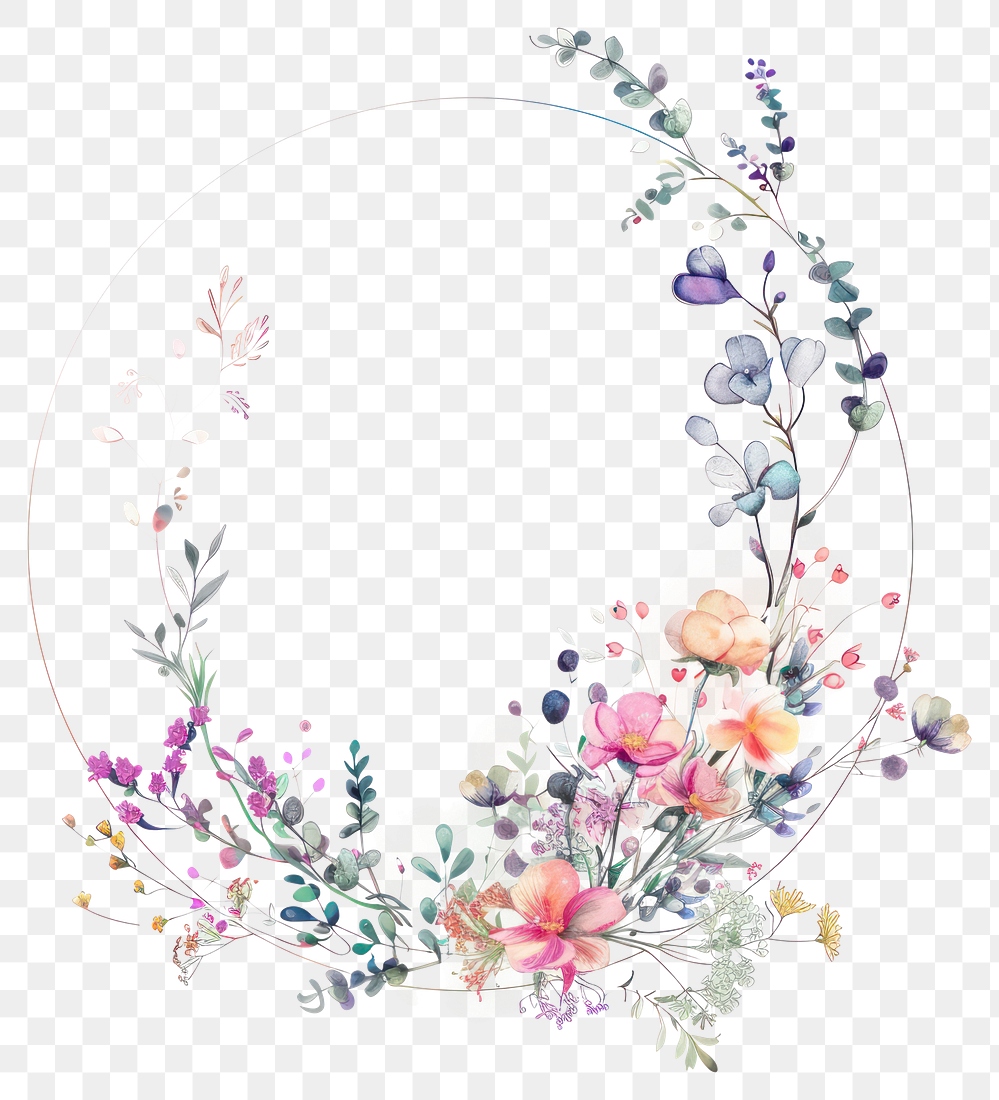 PNG Wedding flowers border watercolor | Premium PNG - rawpixel