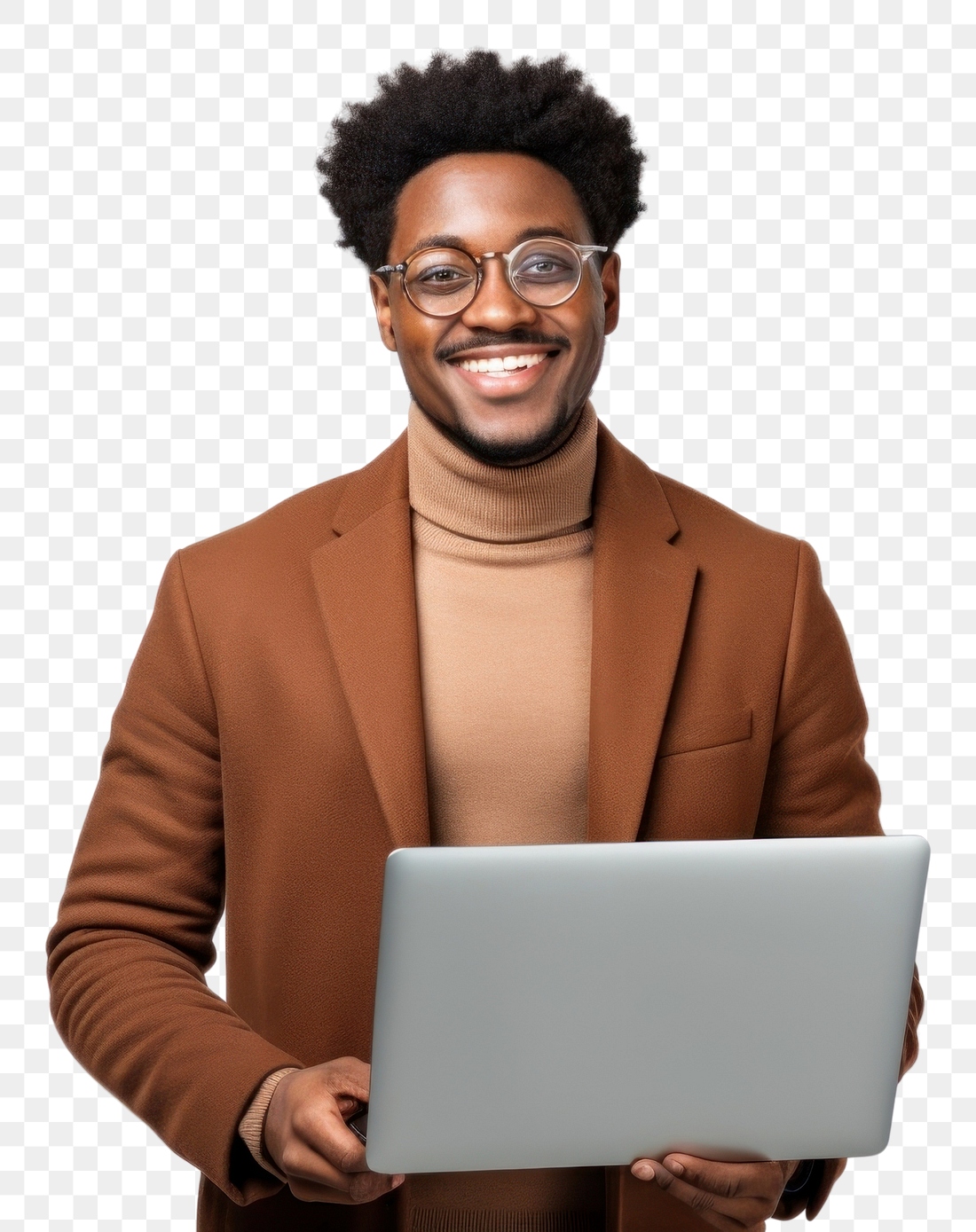PNG Man using holding laptop | Free PNG - rawpixel