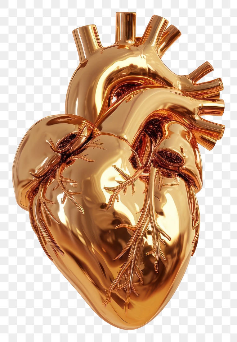 PNG 3D Renaissance Heart gold | Premium PNG - rawpixel