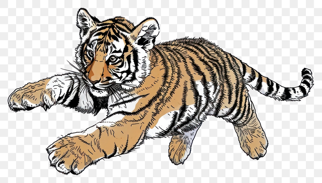 PNG Tiger cub jump wildlife | Premium PNG - rawpixel