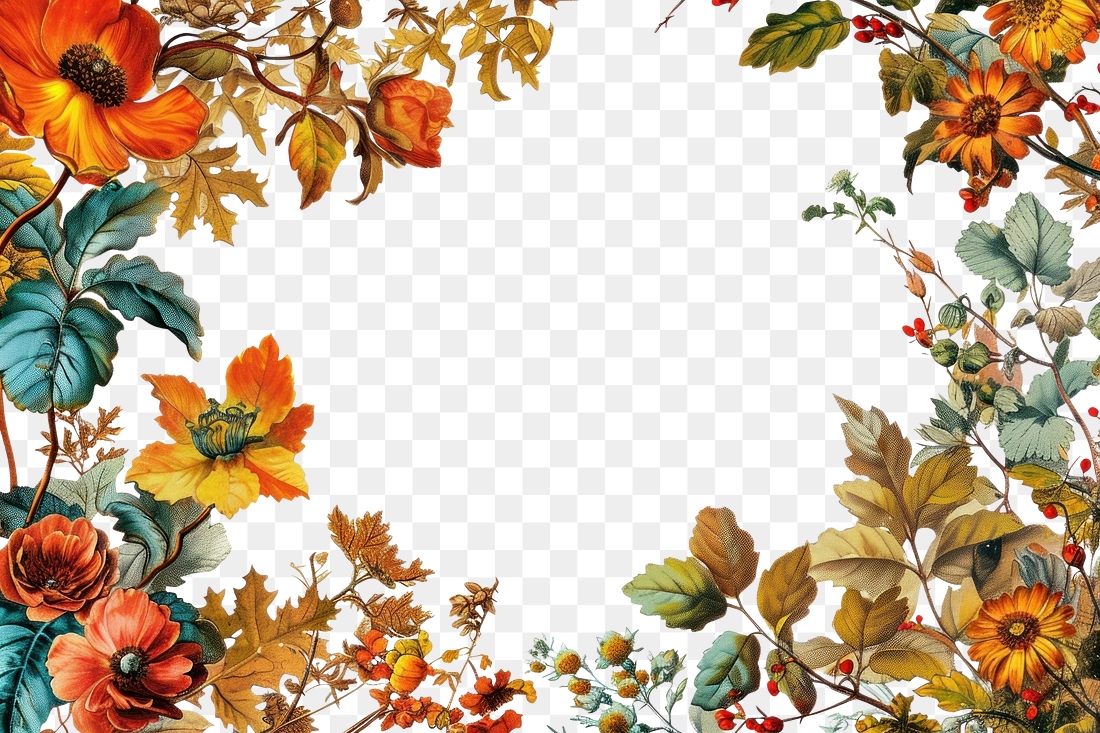 PNG An Autumn floral border | Free PNG - rawpixel