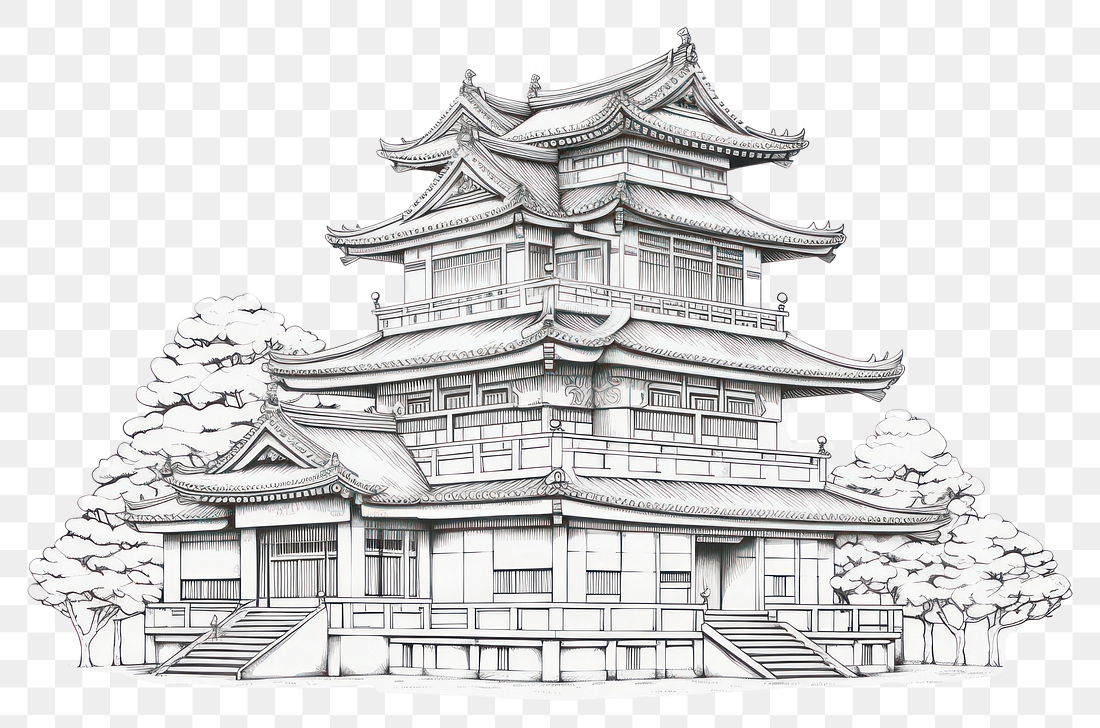 PNG Japanese building drawing architecture | Free PNG - rawpixel