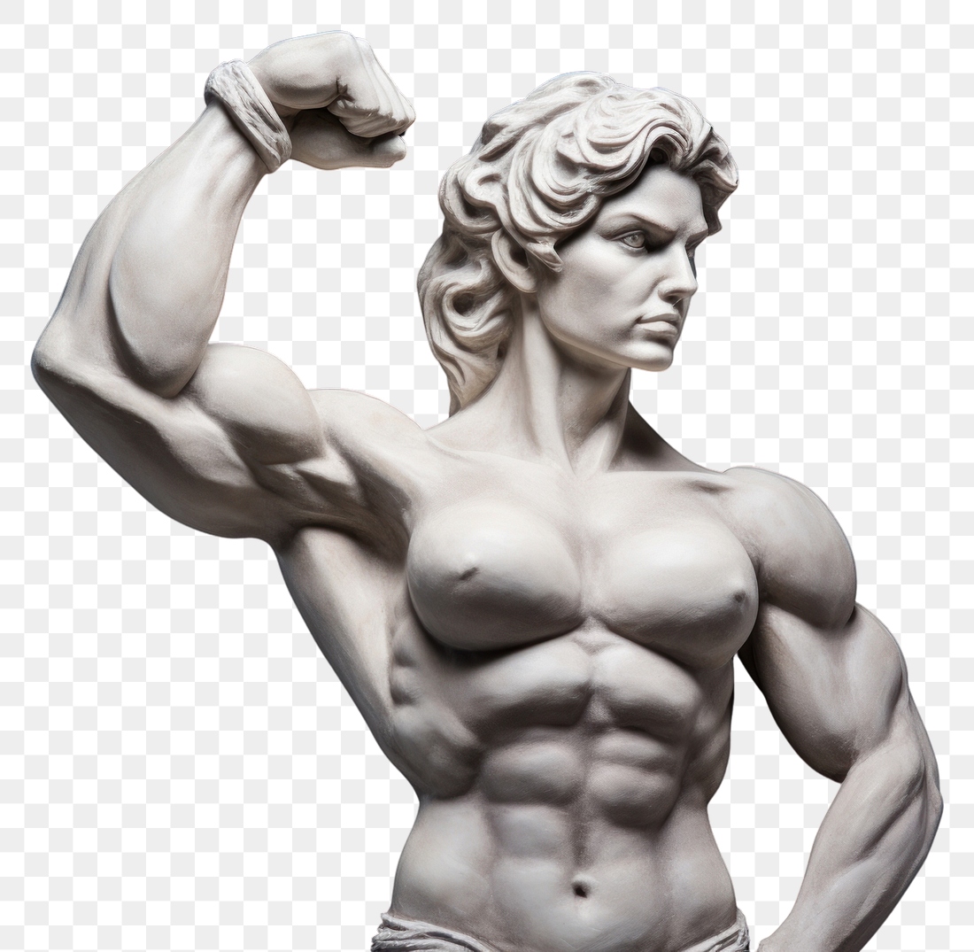 PNG Greek sculpture flexing muscle | Premium PNG - rawpixel