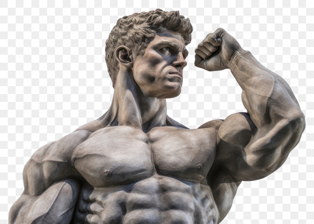 PNG Greek sculpture flexing muscle | Free PNG - rawpixel