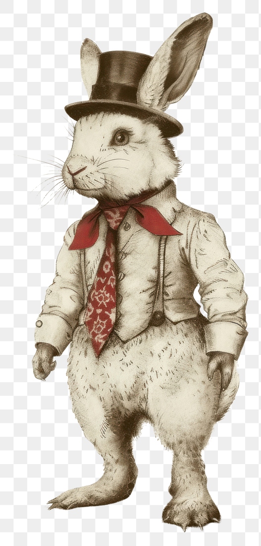 PNG Vintage illustration white rabbit | Premium PNG - rawpixel