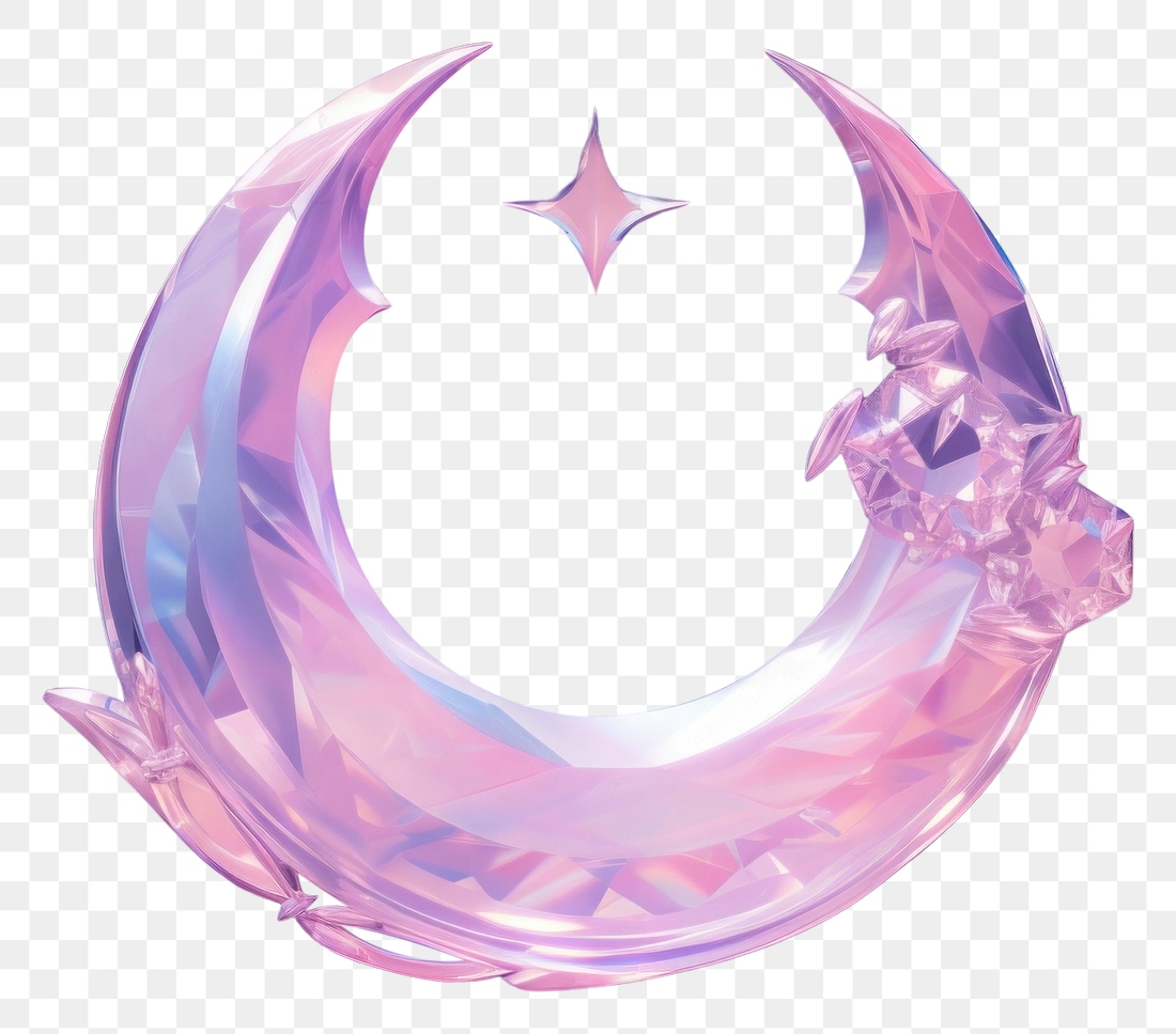 PNG Neon crescent moon Crystal | Premium PNG - rawpixel