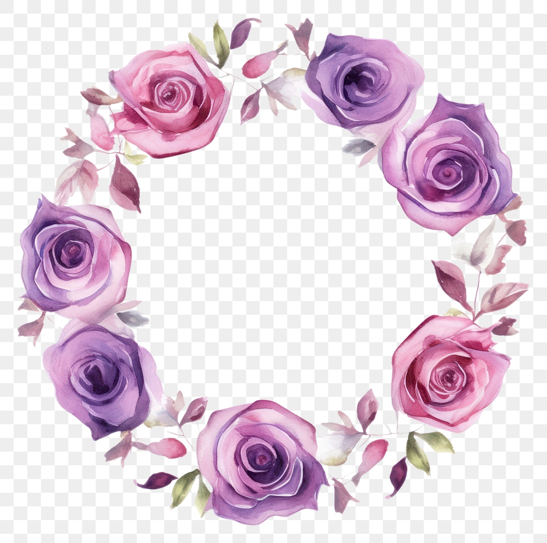 PNG Purple rose circle border | Premium PNG - rawpixel