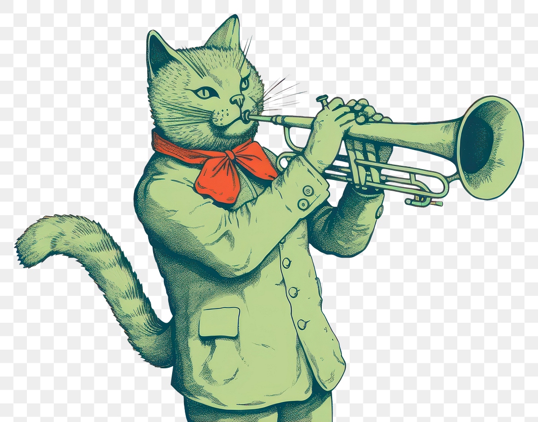 PNG Cat playing trumpet animal | Free PNG - rawpixel
