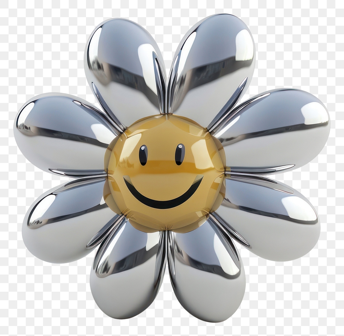 PNG Cute smiling daisy Chrome | Free PNG - rawpixel