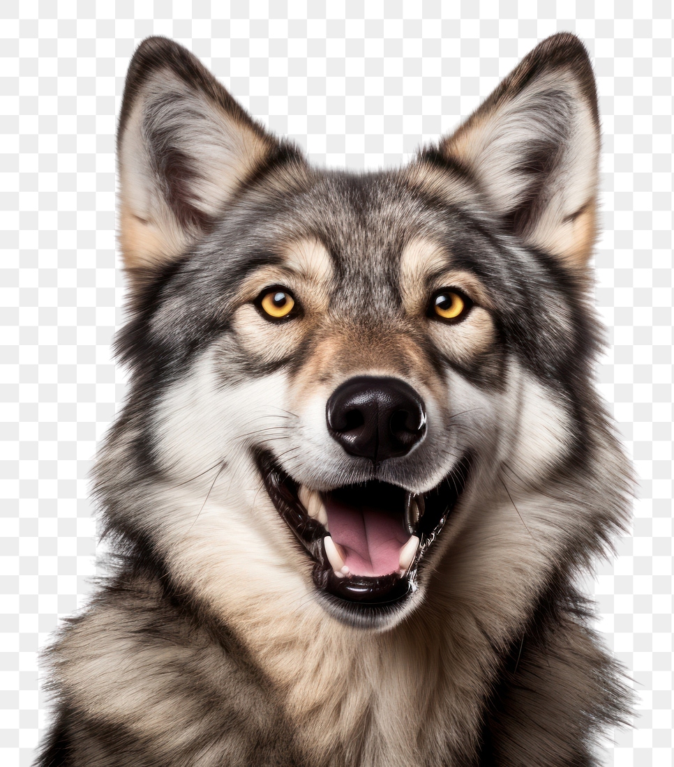 PNG Smiling wolf mammal animal | Free PNG - rawpixel