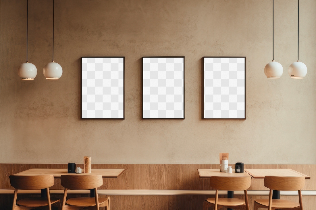 Cafe's picture frame png mockup, | Premium PNG - rawpixel