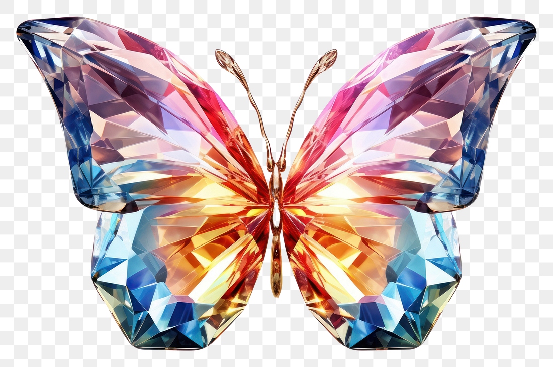PNG Butterfly gemstone crystal white | Premium PNG - rawpixel