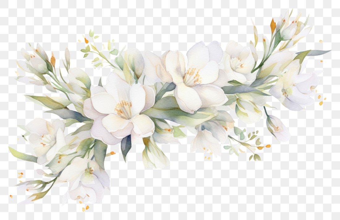 PNG White freesia flowers border | Premium PNG - rawpixel