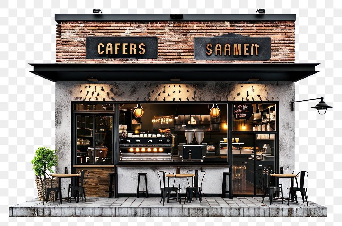 PNG Coffee shop architecture building | Premium PNG - rawpixel