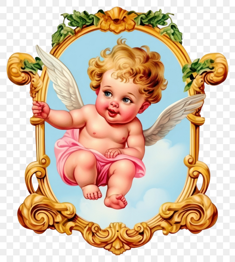 PNG Cherub printable sticker portrait | Free PNG - rawpixel