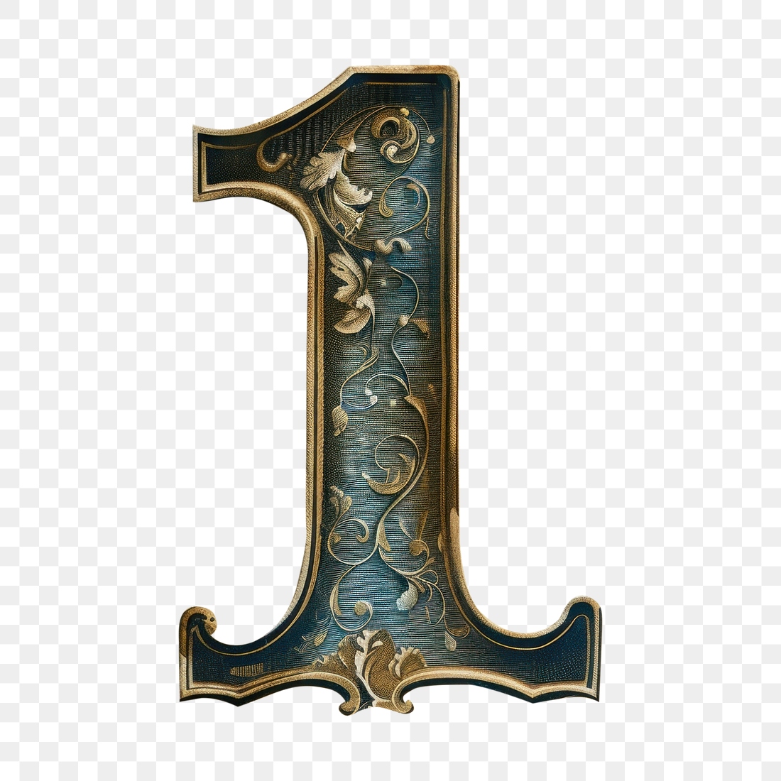Vintage Alphabet Number 1 number | Premium PNG - rawpixel