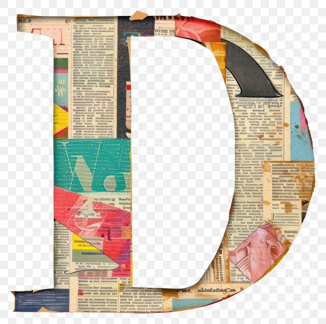Magazine paper letter D collage | Premium PNG - rawpixel