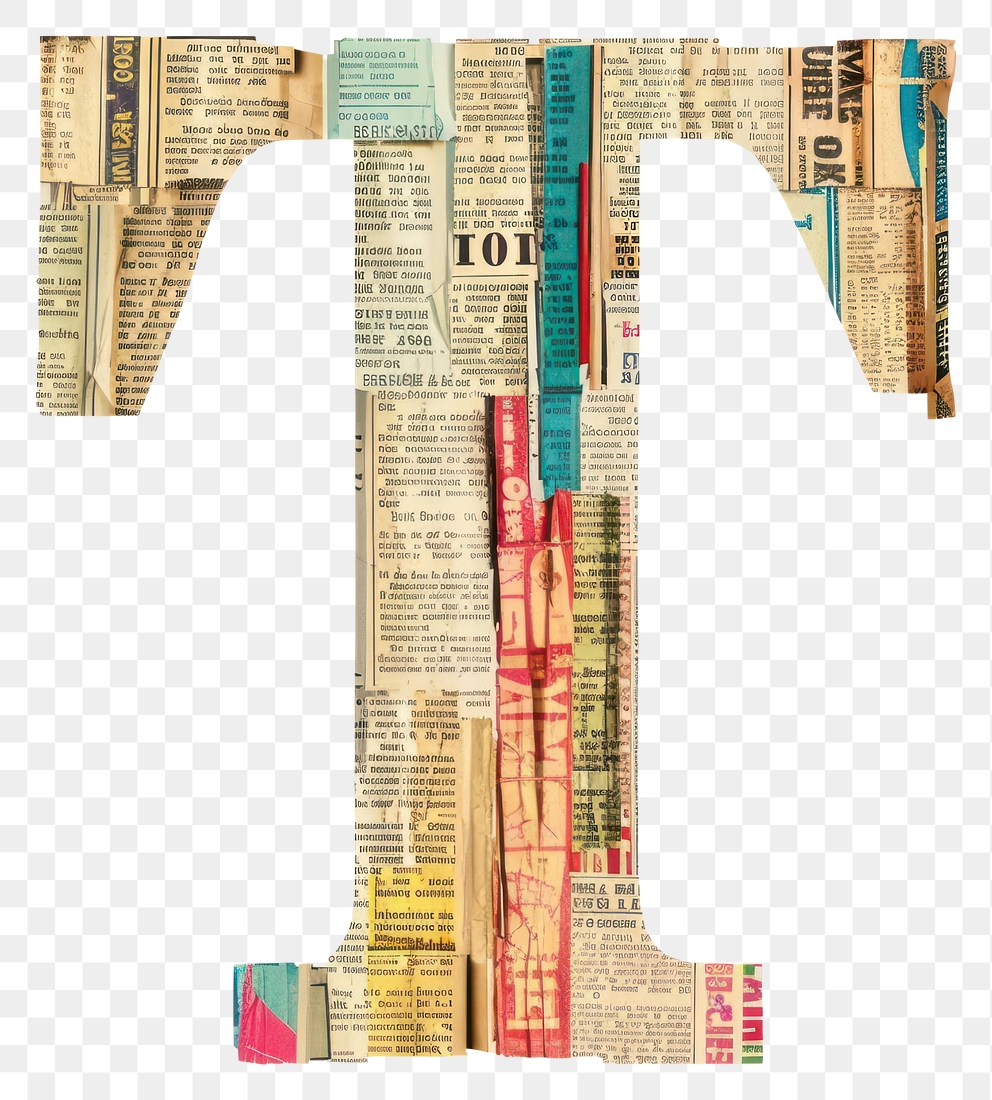 Magazine paper letter T collage | Premium PNG - rawpixel