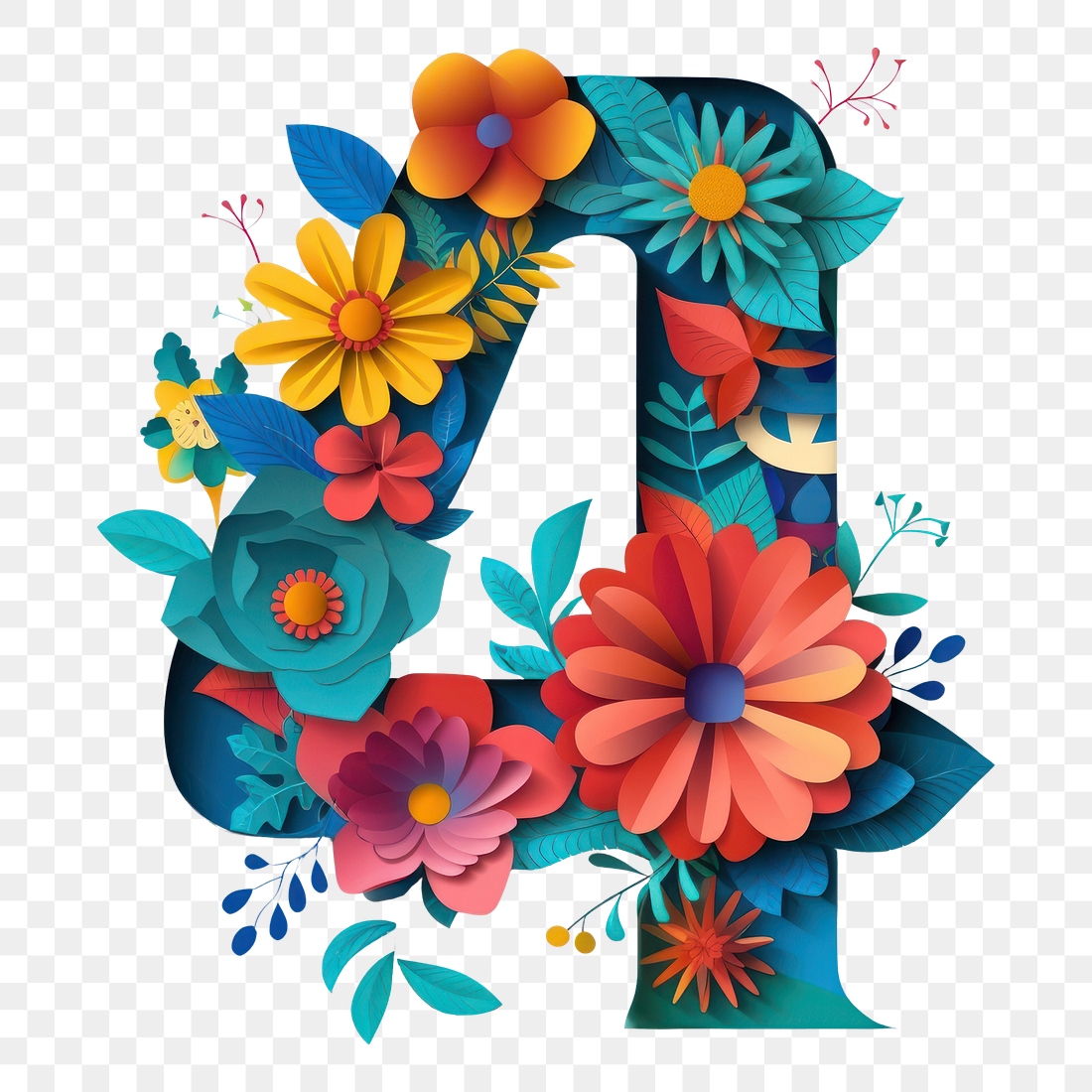 PNG Number 4 art alphabet | Free PNG - rawpixel