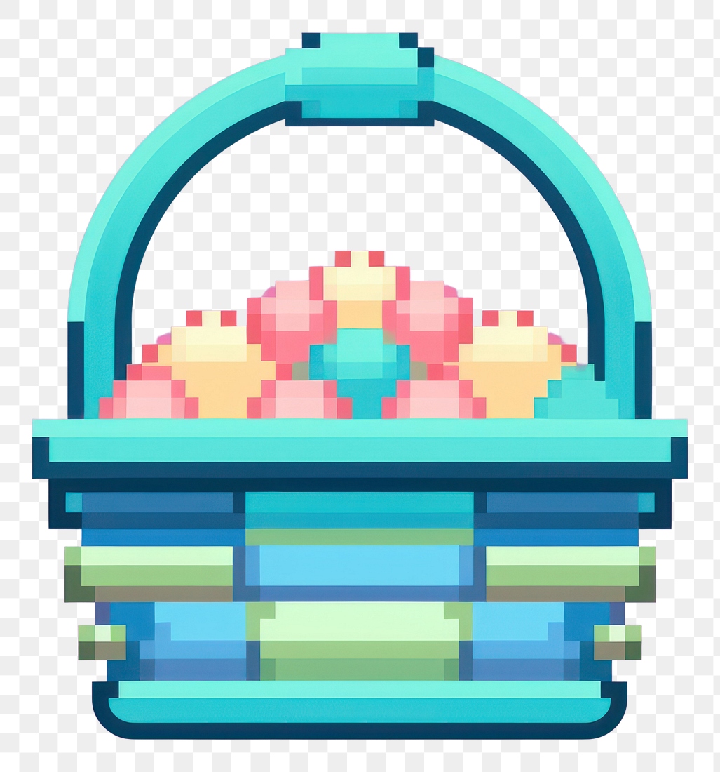 PNG Easter egg basket pixel | Premium PNG - rawpixel