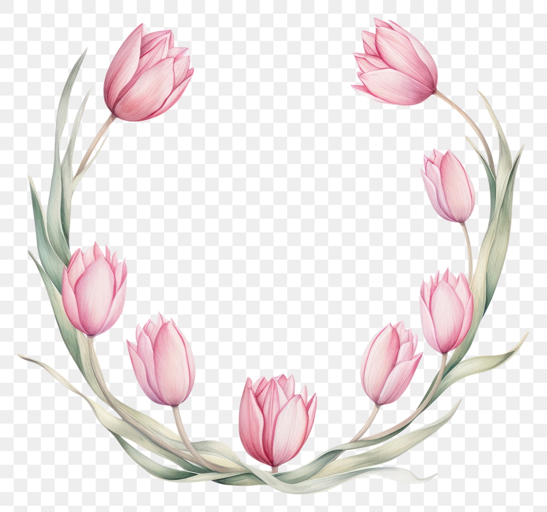 PNG Tulip cercle border flower | Premium PNG - rawpixel