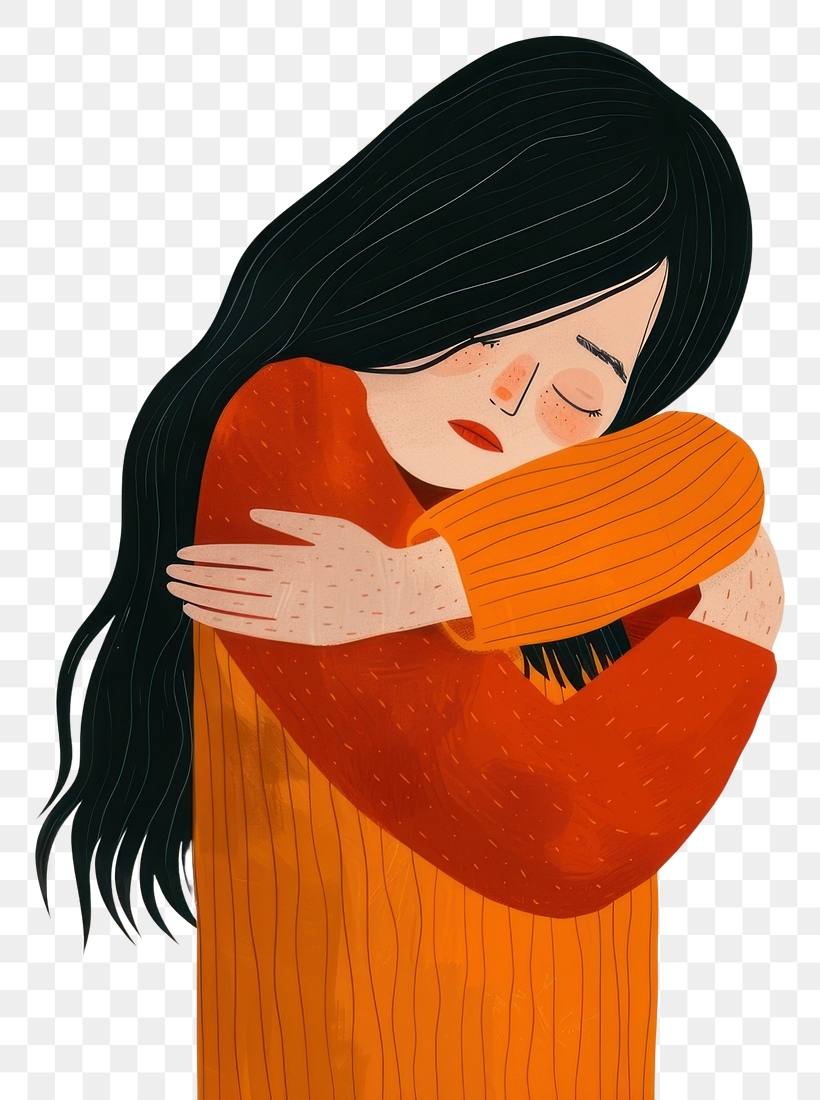 PNG Hug myself drawing sketch | Free PNG - rawpixel