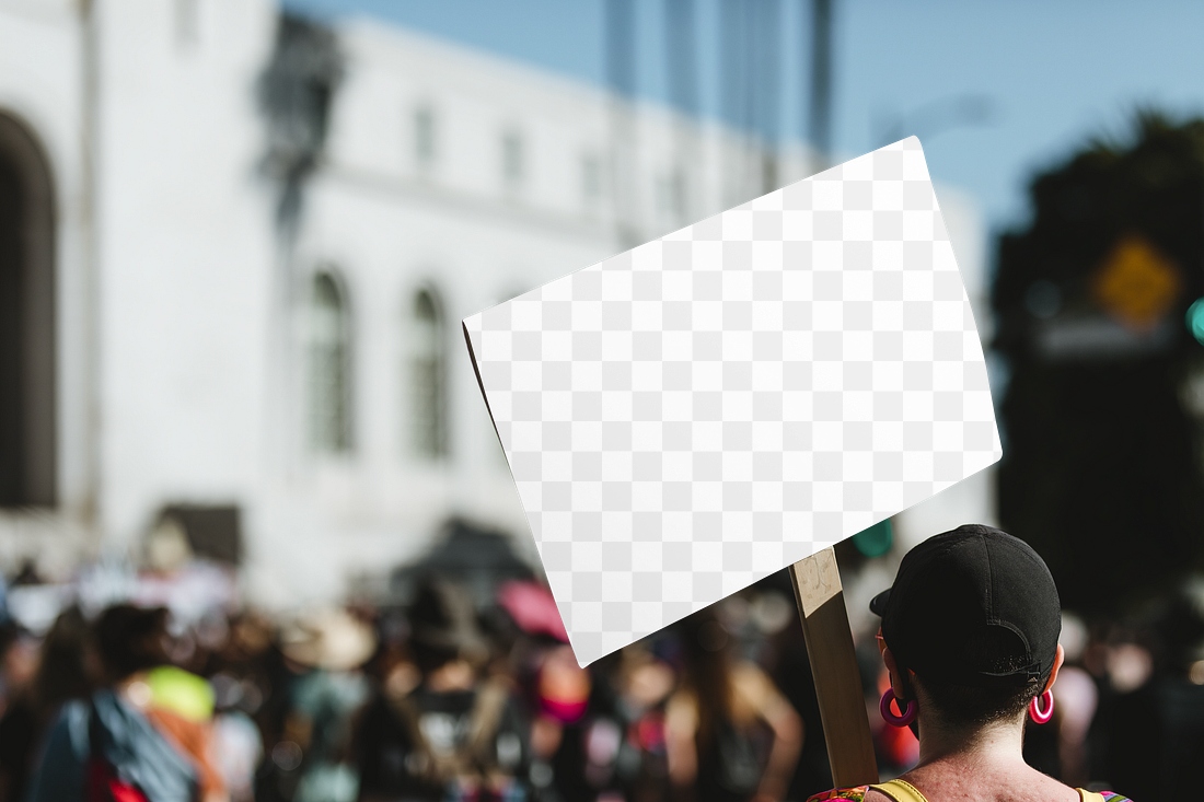Protest sign png transparent mockup | Free PNG - rawpixel