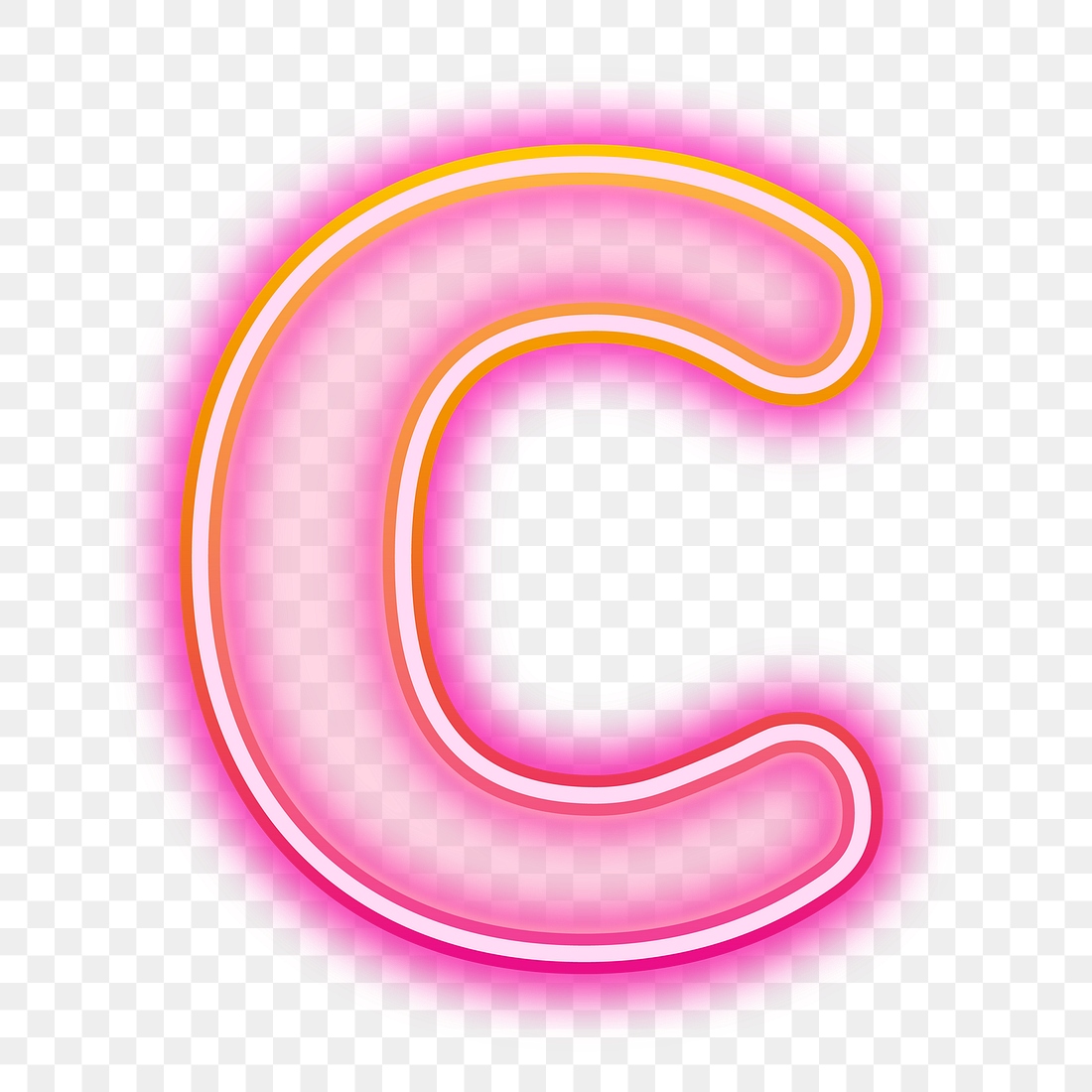 Letter C png pink neon | Premium PNG - rawpixel