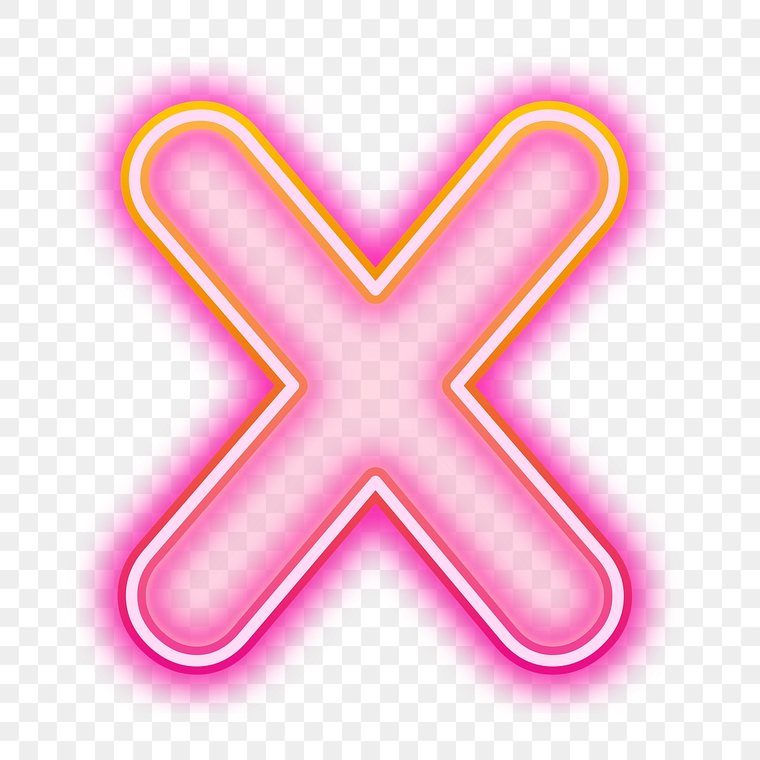 Letter X png pink neon | Premium PNG - rawpixel