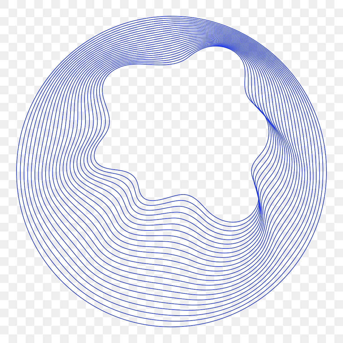 3D abstract blue round shape | Premium PNG Sticker - rawpixel