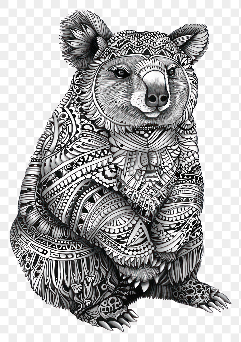 PNG Wombat illustrated wildlife drawing. | Free PNG - rawpixel