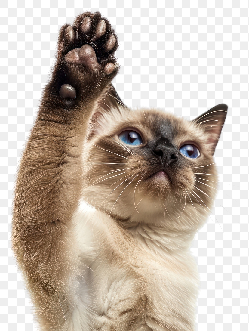 PNG Siamese cat paw mammal | Premium PNG - rawpixel