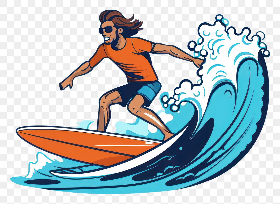 PNG Surfer clipart recreation outdoors | Premium PNG - rawpixel