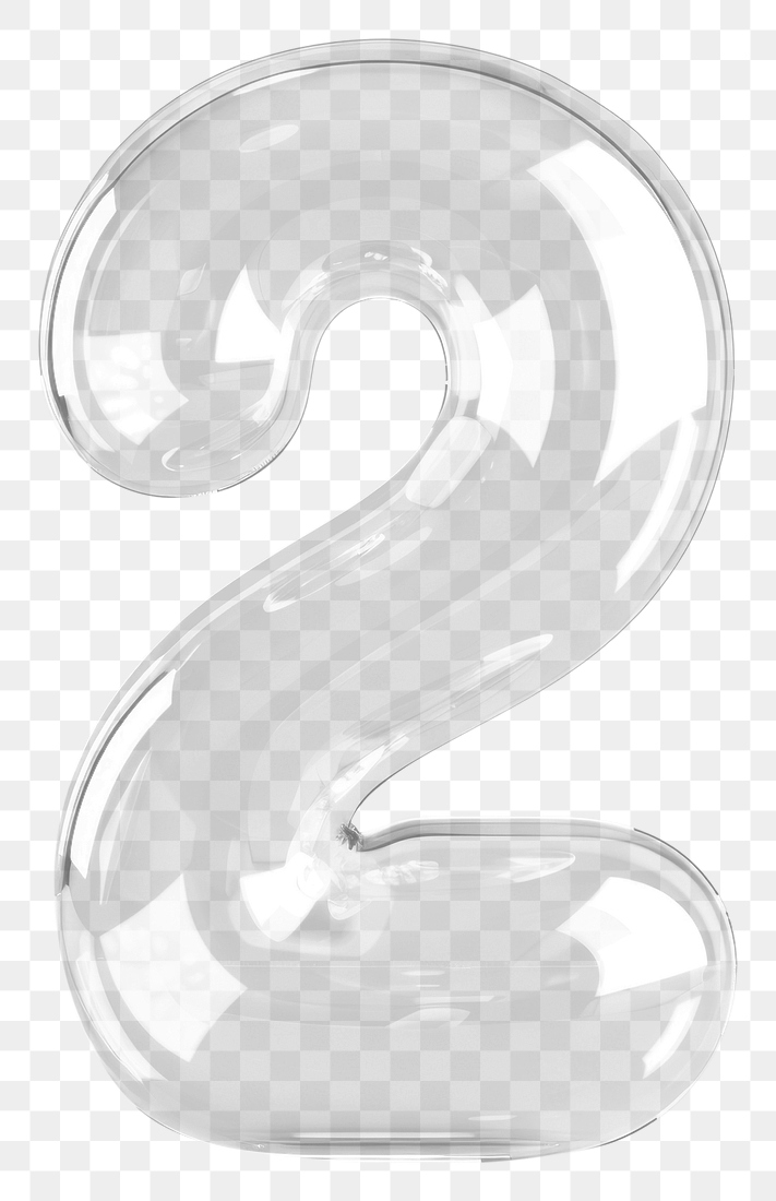 Number letter 2 white glass | Premium PNG - rawpixel
