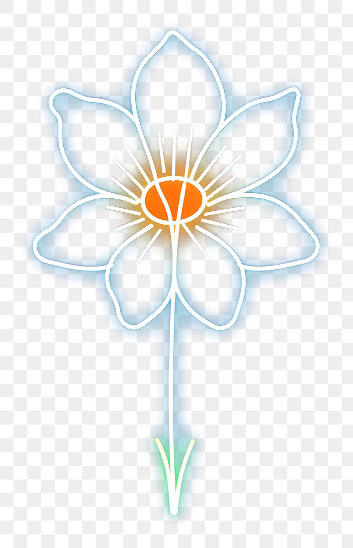 PNG Daffodil icon neon light | Free PNG - rawpixel