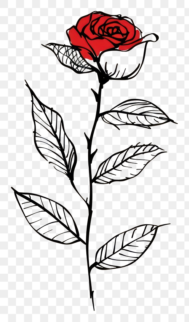 PNG Rose sketch pattern drawing | Premium PNG - rawpixel