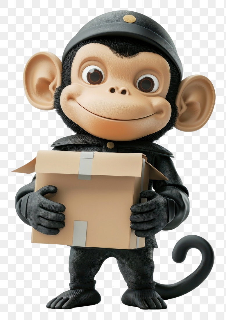 PNG Monkey delivery costume box | Free PNG - rawpixel