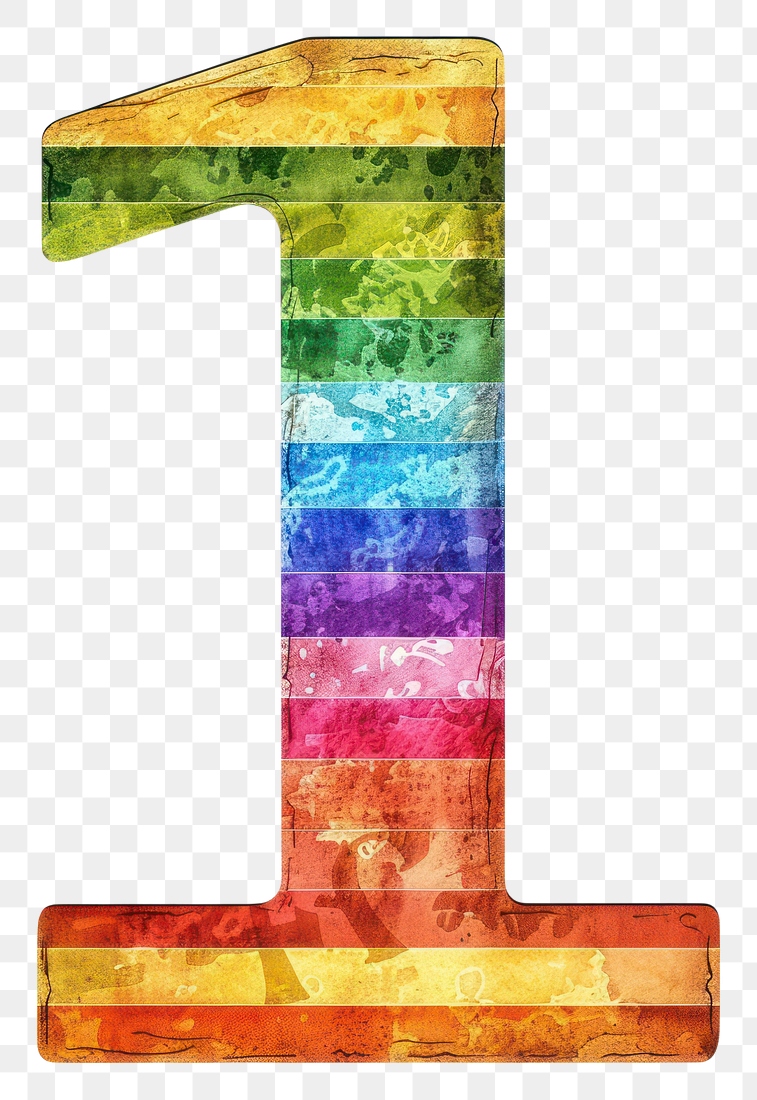 PNG Rainbow number 1 pattern | Premium PNG - rawpixel