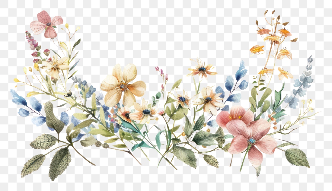 PNG Ribbon dried flower border | Premium PNG - rawpixel