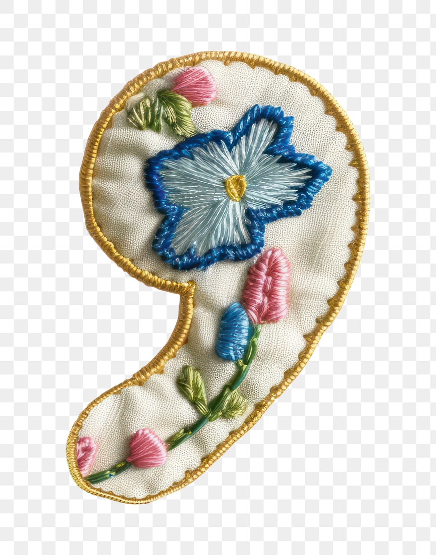 Apostrophe png embroidery symbol, transparent | Premium PNG - rawpixel