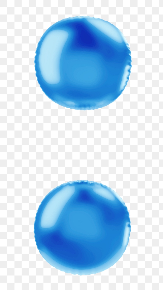 Colon png 3D blue balloon | Free PNG - rawpixel