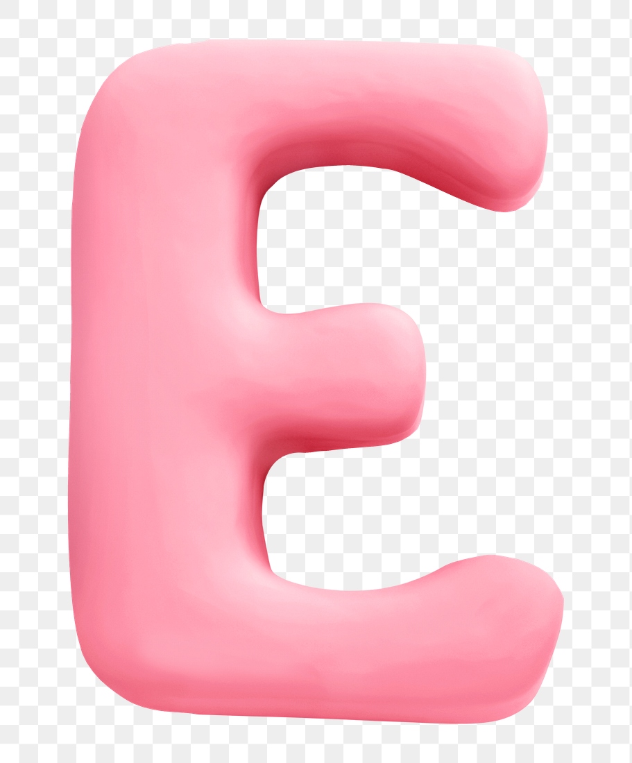 Letter E png pink clay | Free PNG - rawpixel