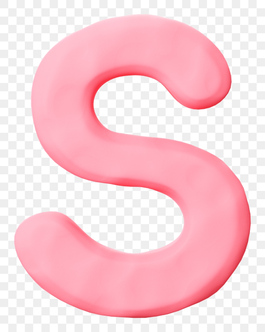 Letter S png pink clay | Free PNG - rawpixel