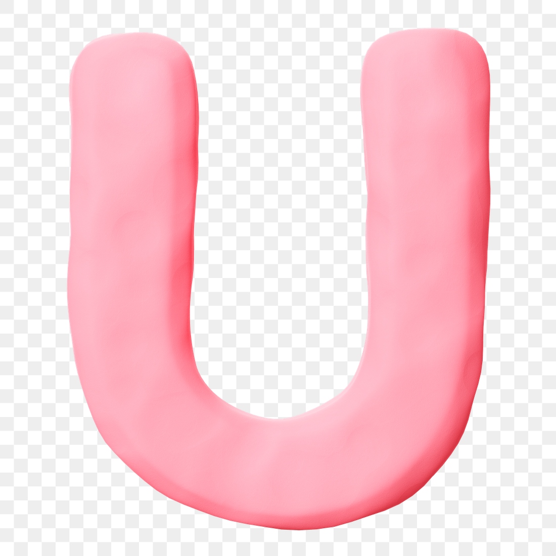 Letter U png pink clay | Free PNG - rawpixel