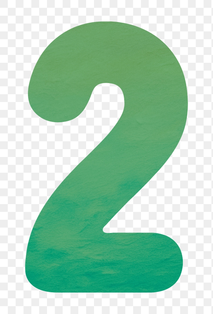 Number 2 png green illustration, | Free PNG - rawpixel