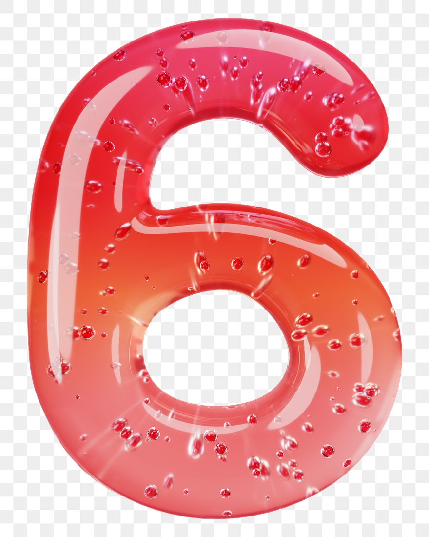 Number 6 png 3D red | Free PNG - rawpixel