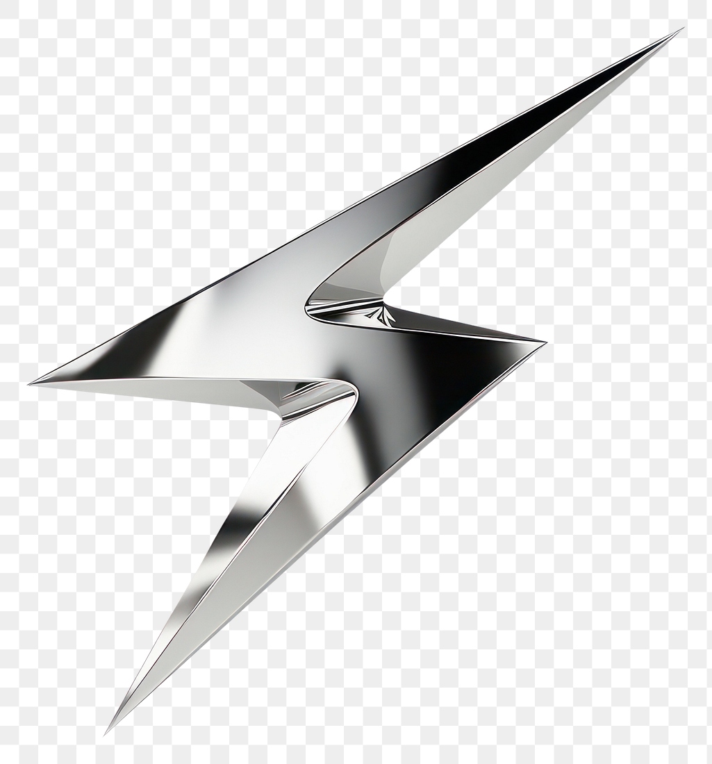 PNG Y2k chrome lightning metallic | Free PNG - rawpixel